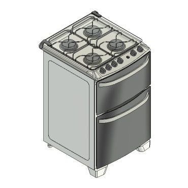 Fogão 4 bocas BIM REVIT